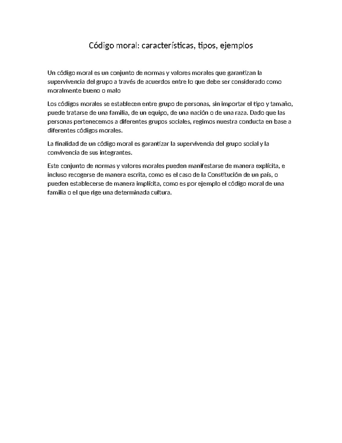 Código Moral: Características, Tipos y Ejemplos en Ética Profesional ...