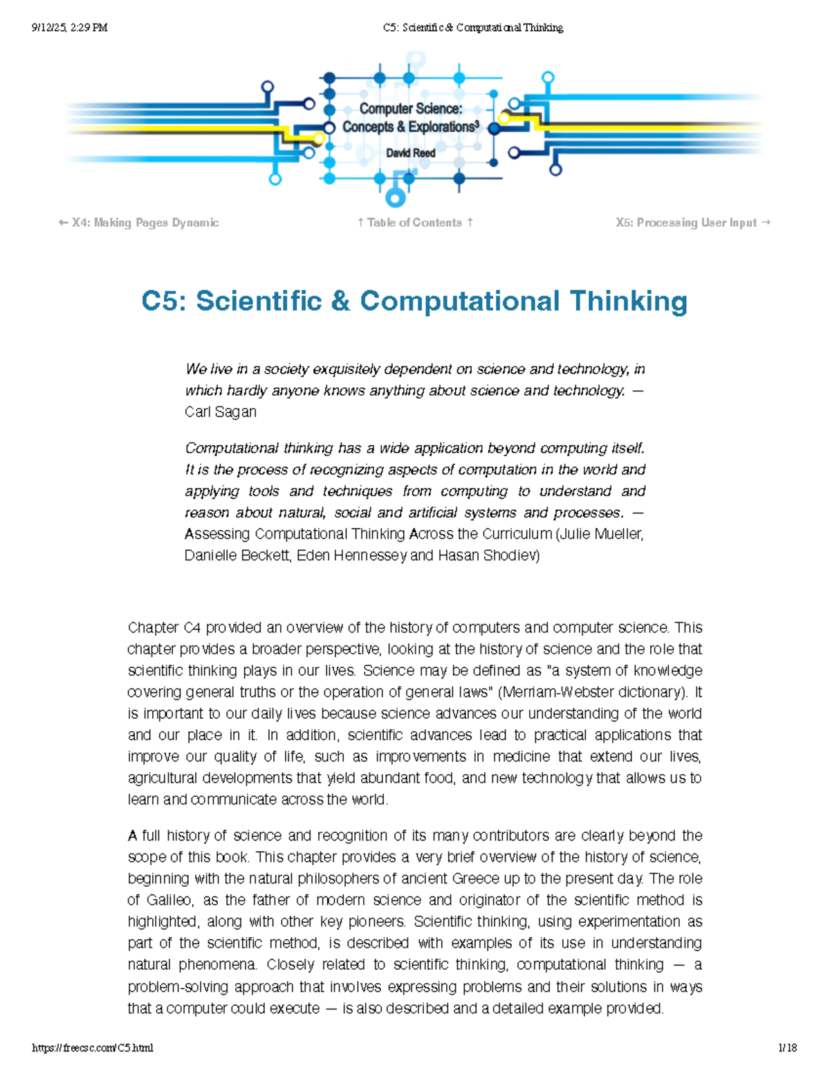 C5: Scientific & Computational Thinking - Concepts and Algorithms ...