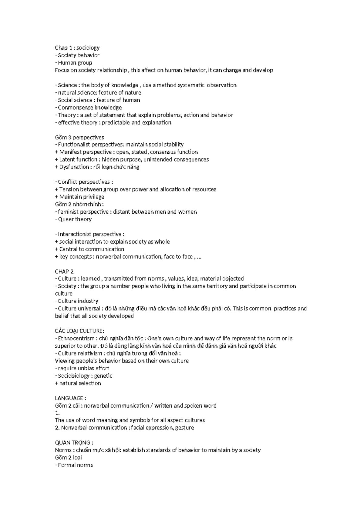 Sociology 101: Chapter 1-5 Overview of Society and Culture - Studocu