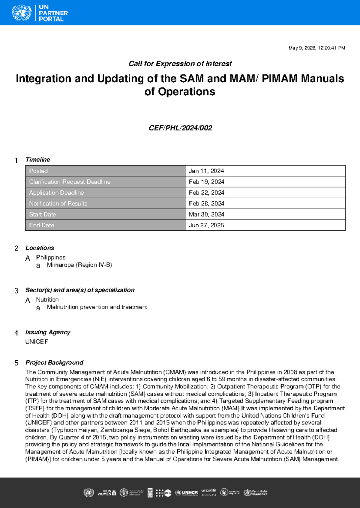 Integration and Update of SAM & MAM Manuals of Operations - UNICEF ...
