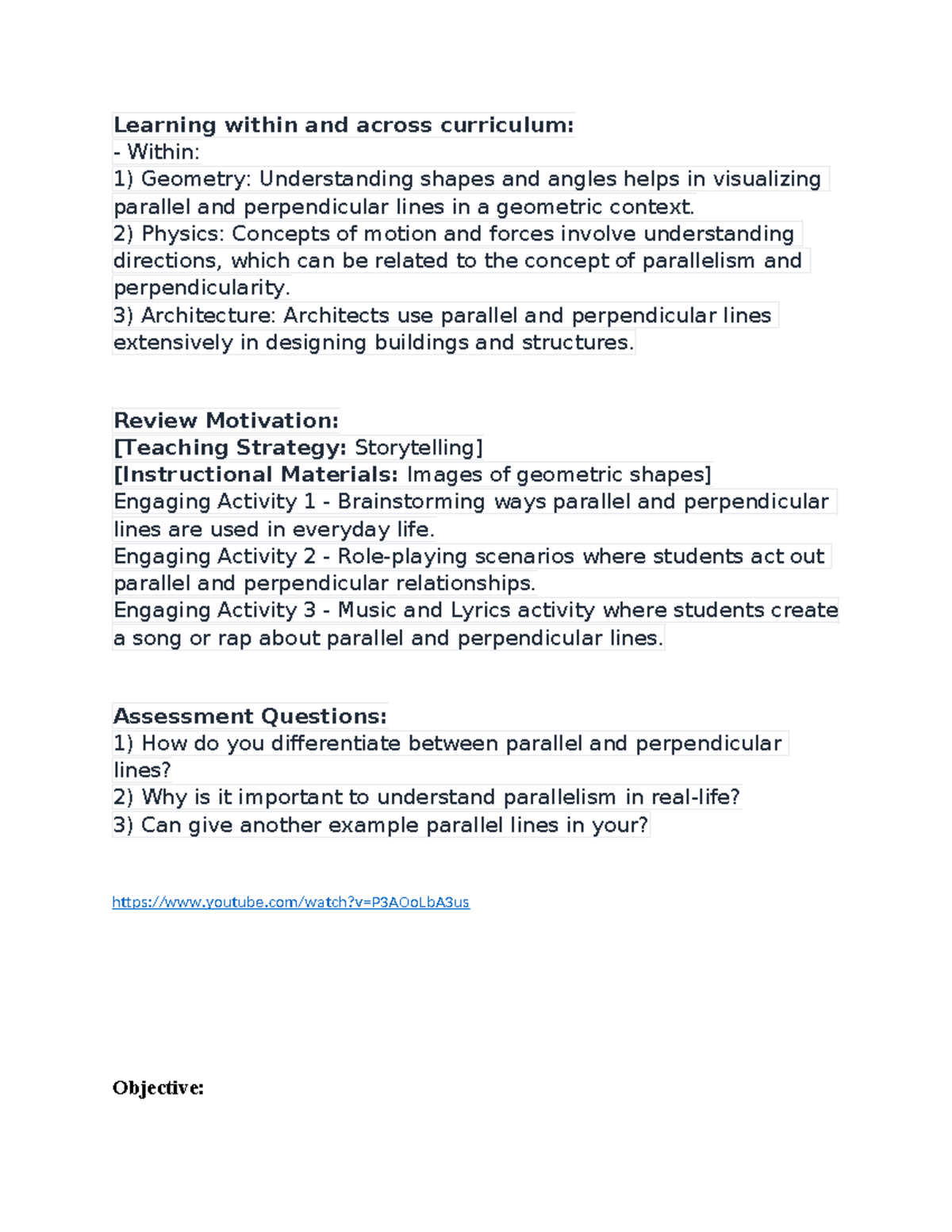 Learning within and across curriculum - 2) Physics: Concepts of motion ...