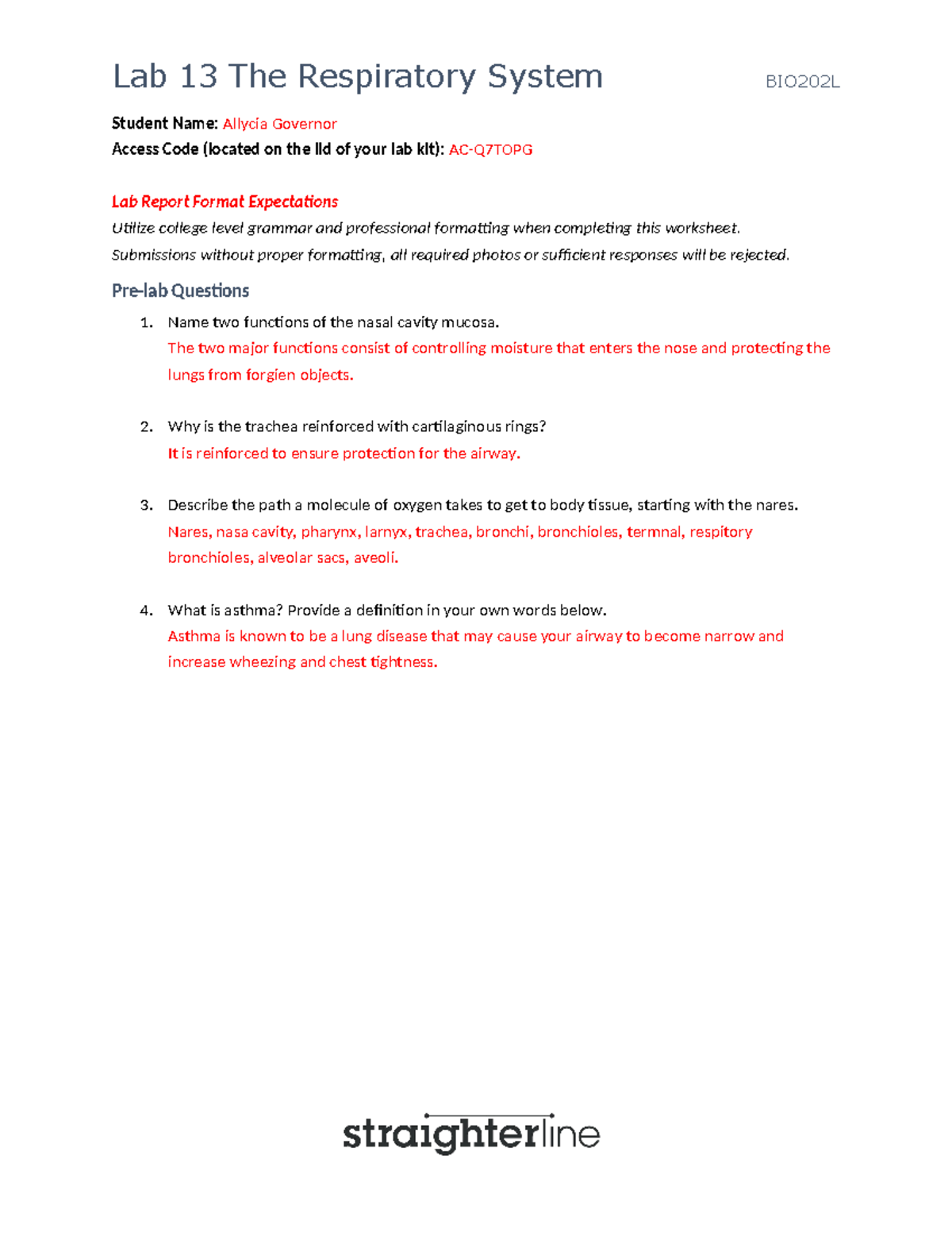 BIO202 Lab 13 - Microscopic Anatomy & Spirometry Insights - Studocu