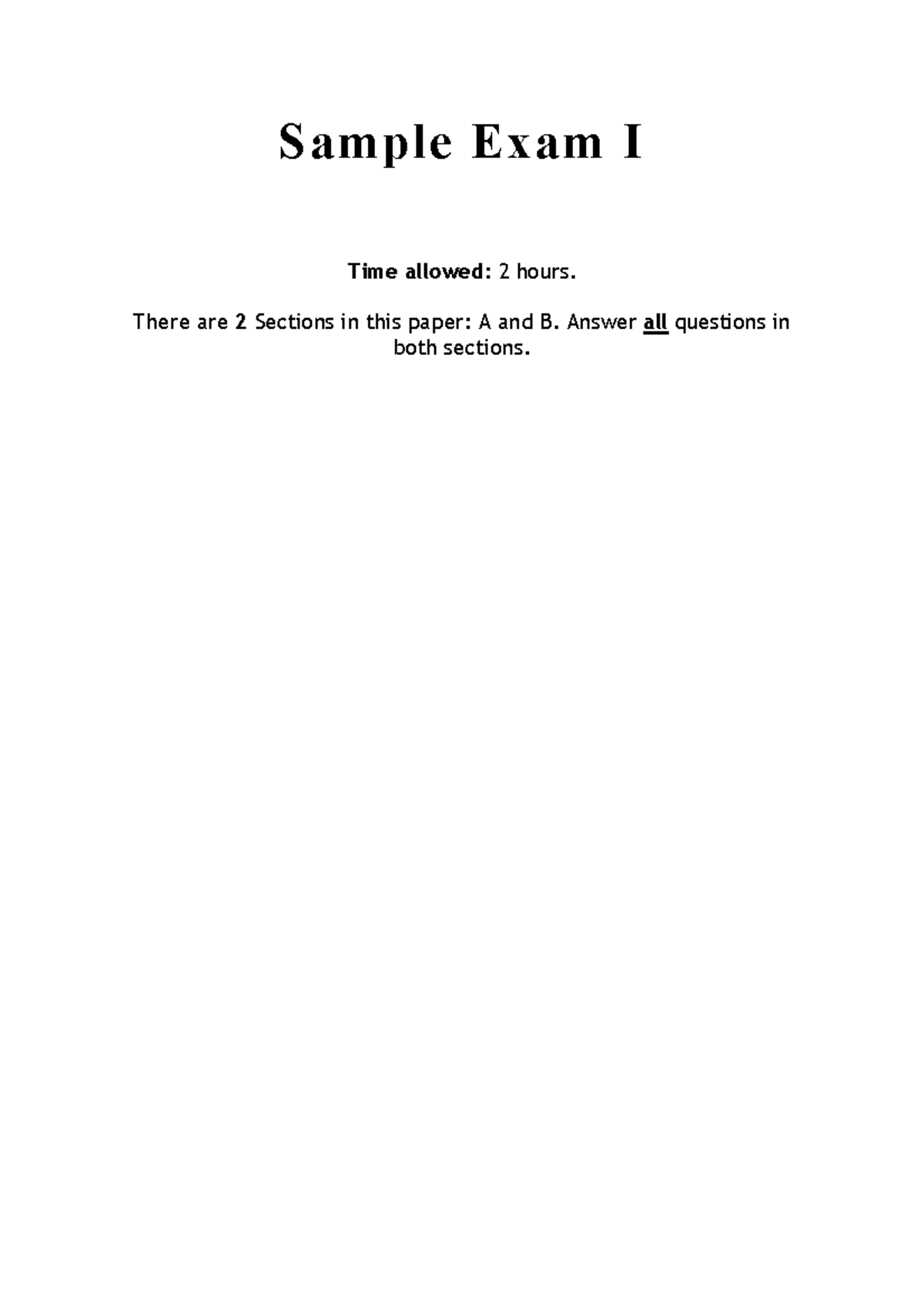 Sample Exam I: NPV Analysis & Private Equity Case Study - Studocu