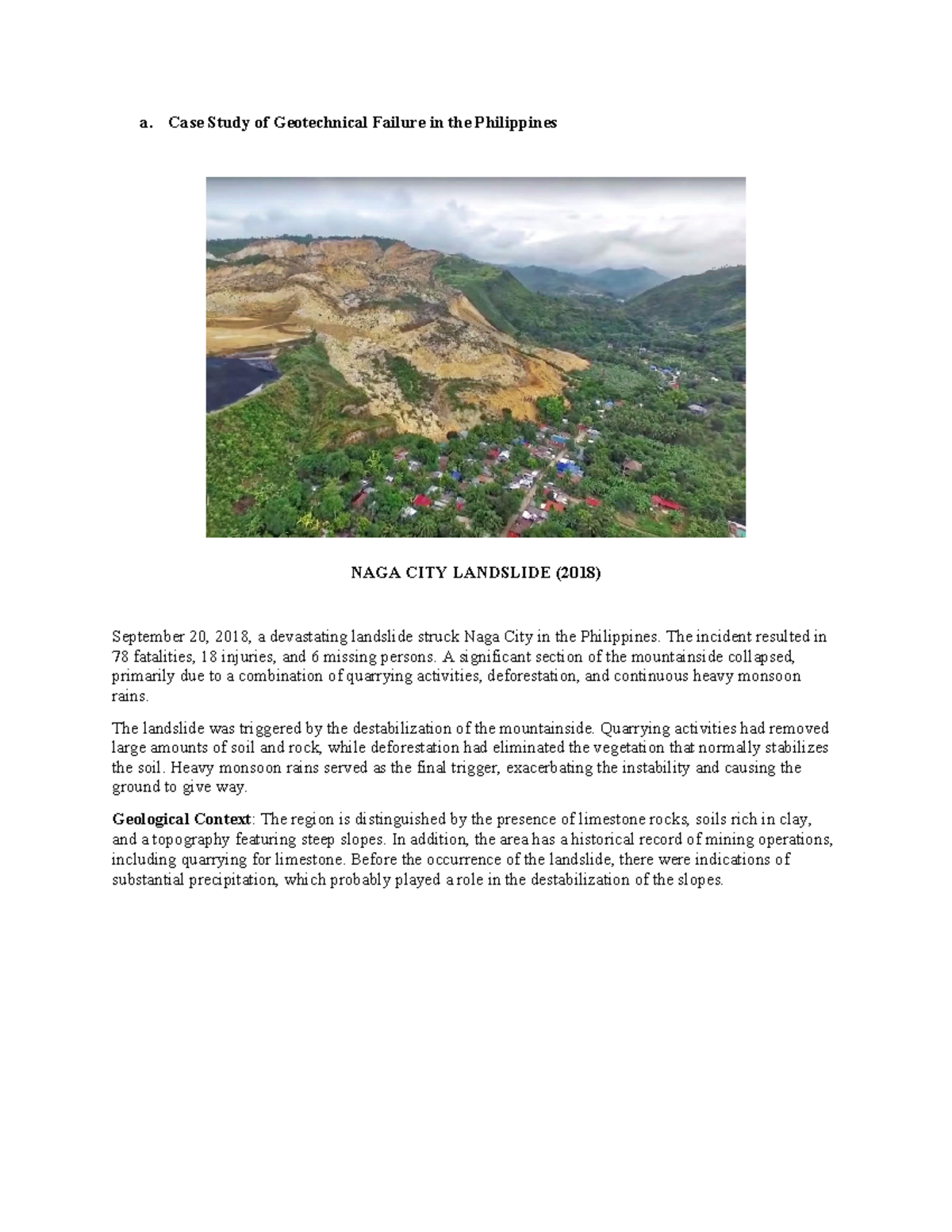 Case Study: Geotechnical Failures & Lessons from Naga City & Brumadinho ...