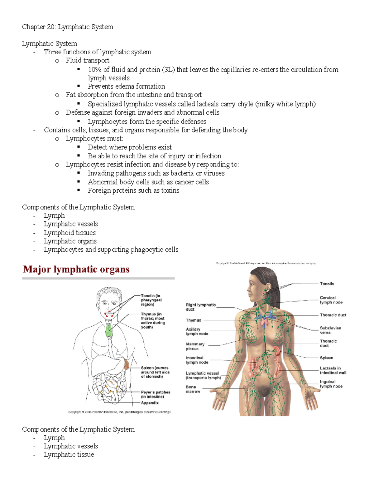 Chapter 20 - Overview of the Lymphatic System Functions and Components ...