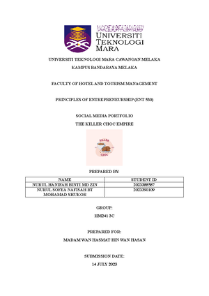 Case study ENT530 Group Assignment - CASE STUDY: COMPANY ANALYSIS ...
