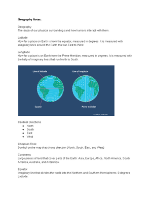 Geography Basic Knowledge Quiz-1 - Yr 10 Geography Baseline Test - Studocu