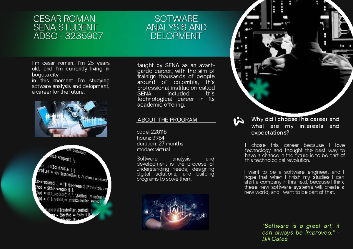 Brochure: Software Analysis & Development Program - SENA ADSo 3235907 - Studocu