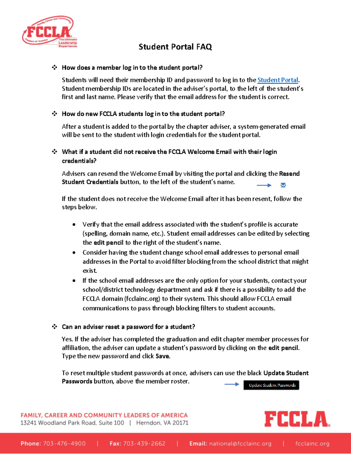 FCCLA Student Portal FAQ: Login, Password Reset & Features Guide - Studocu