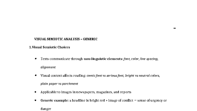 ANALISI VI SIVA: Visual Semiotic Analysis - Schema CDA Immagini - Studocu