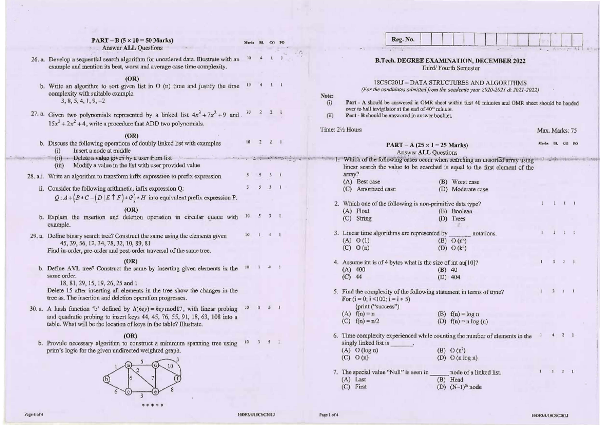 DSA PYQ - py questions - Data Structures and Algorithms - Studocu