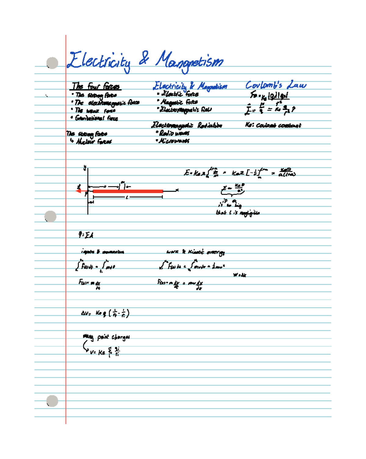 PHYS 205: Electricity and Magnetism Concepts and Formulas Notes - Studocu
