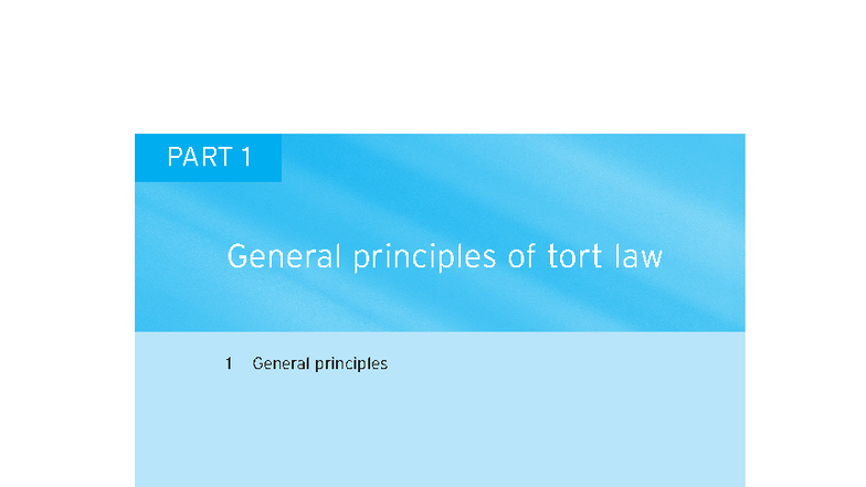 Understanding Torts Law: General Principles and Key Concepts - Studocu