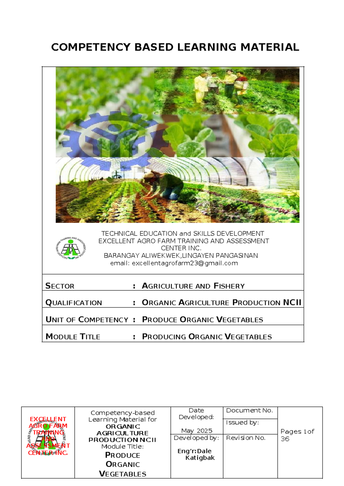 Producing Organic Vegetables: Learning Material for Organic Agriculture ...