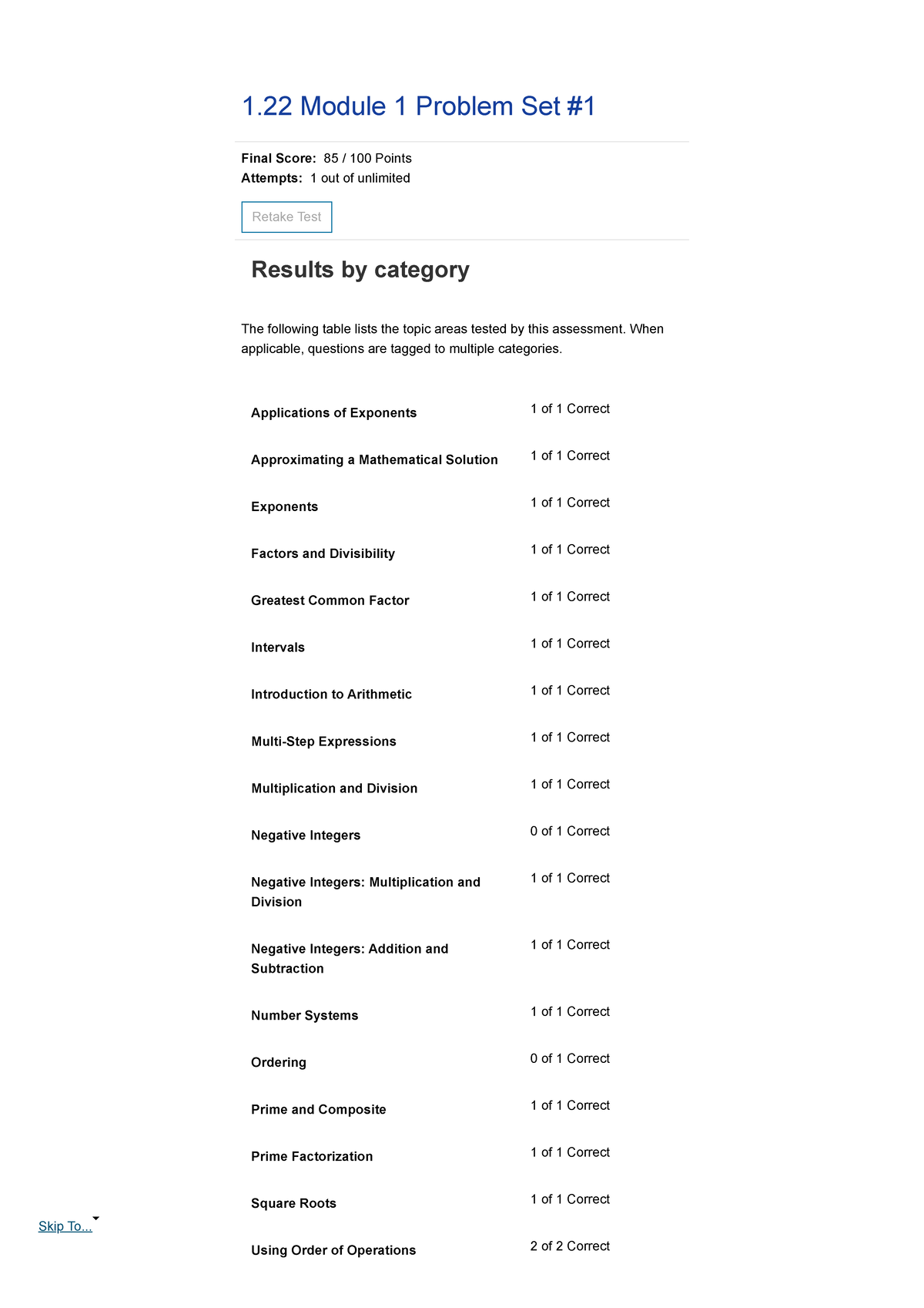 Module 1 Problem set 1 - 1 Module 1 Problem Set Final Score: 85 / 100 ...