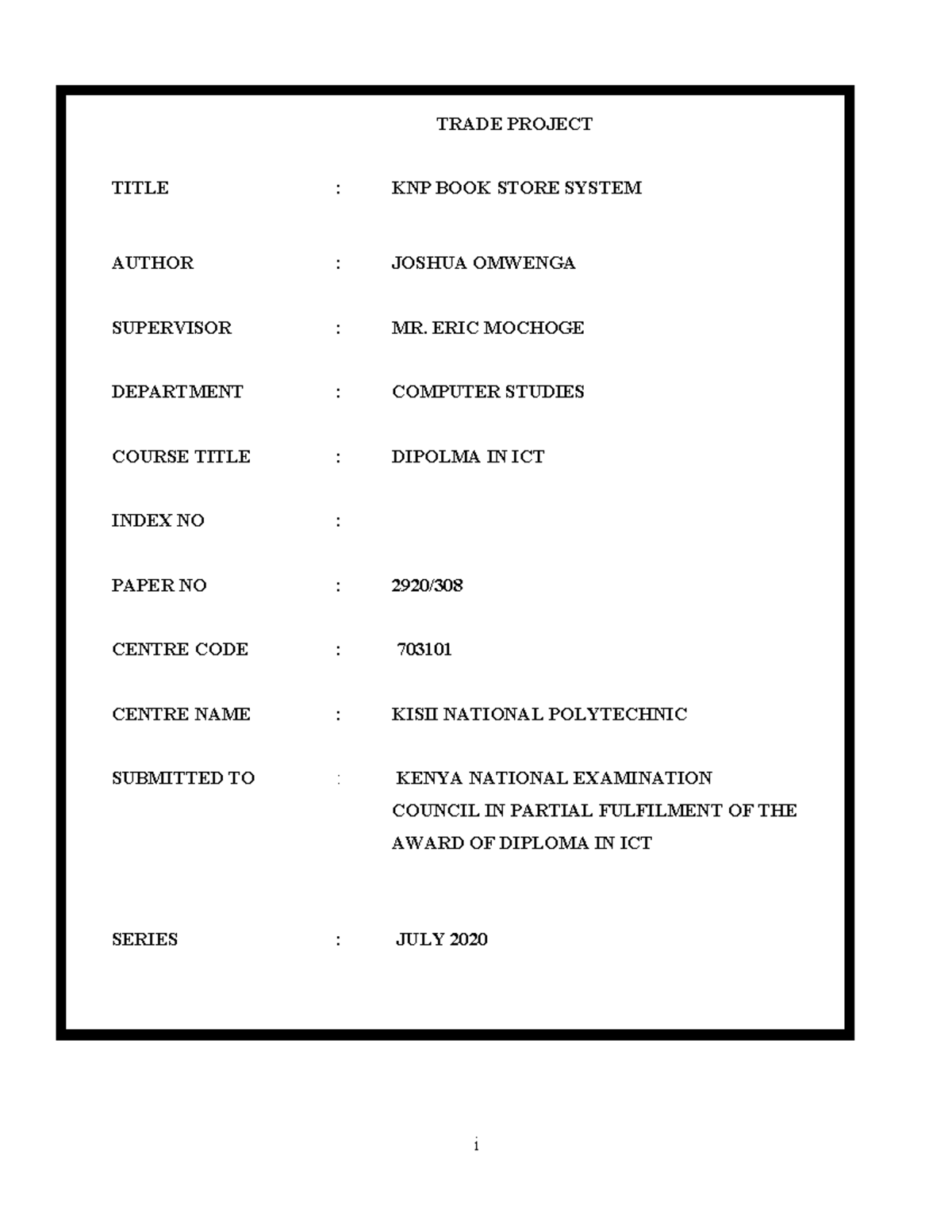 KNP Book Store System Project Report - Diploma in ICT - Studocu