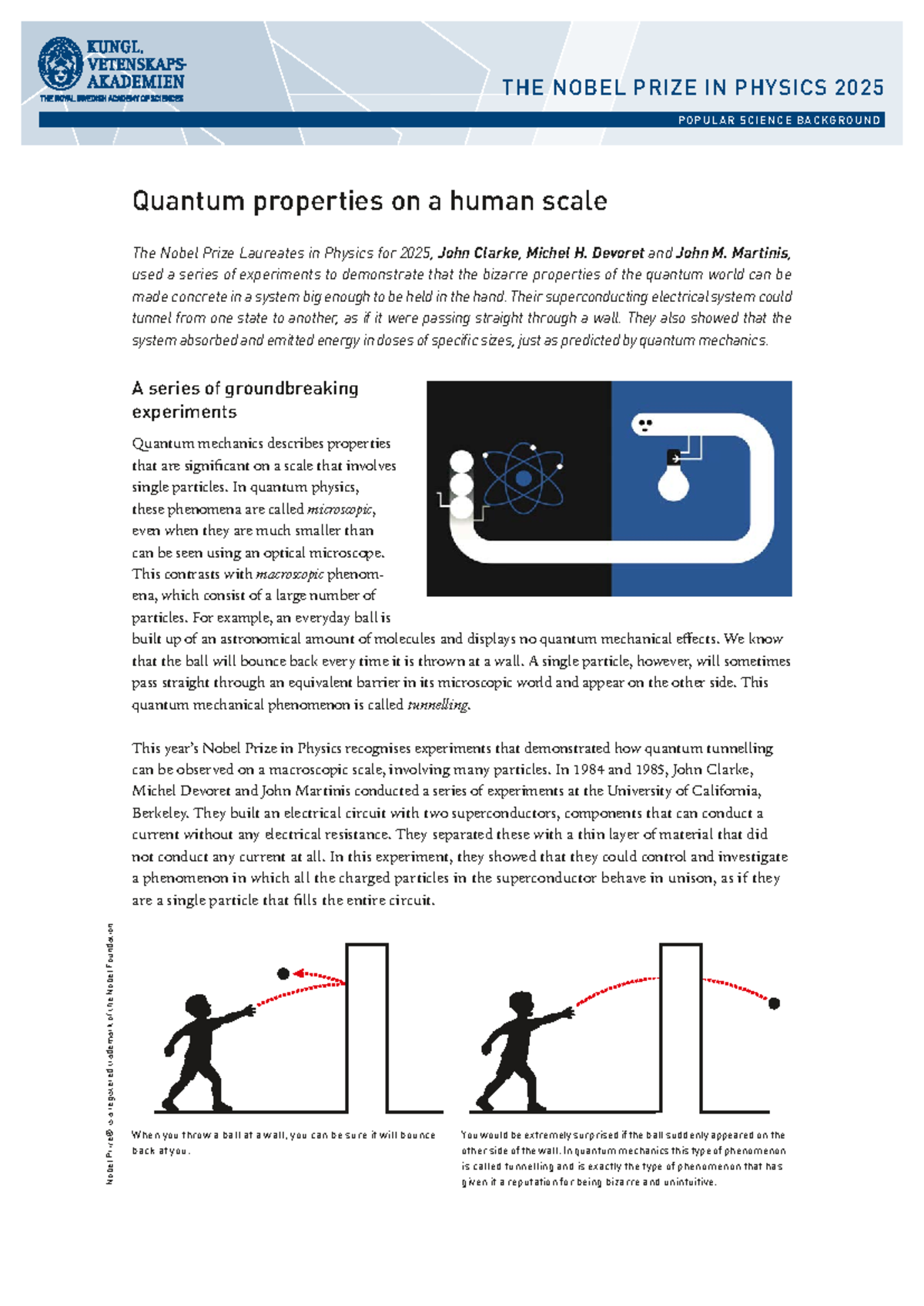 Nobel Prize in Physics 2025: Quantum Tunneling on a Macroscopic Scale ...