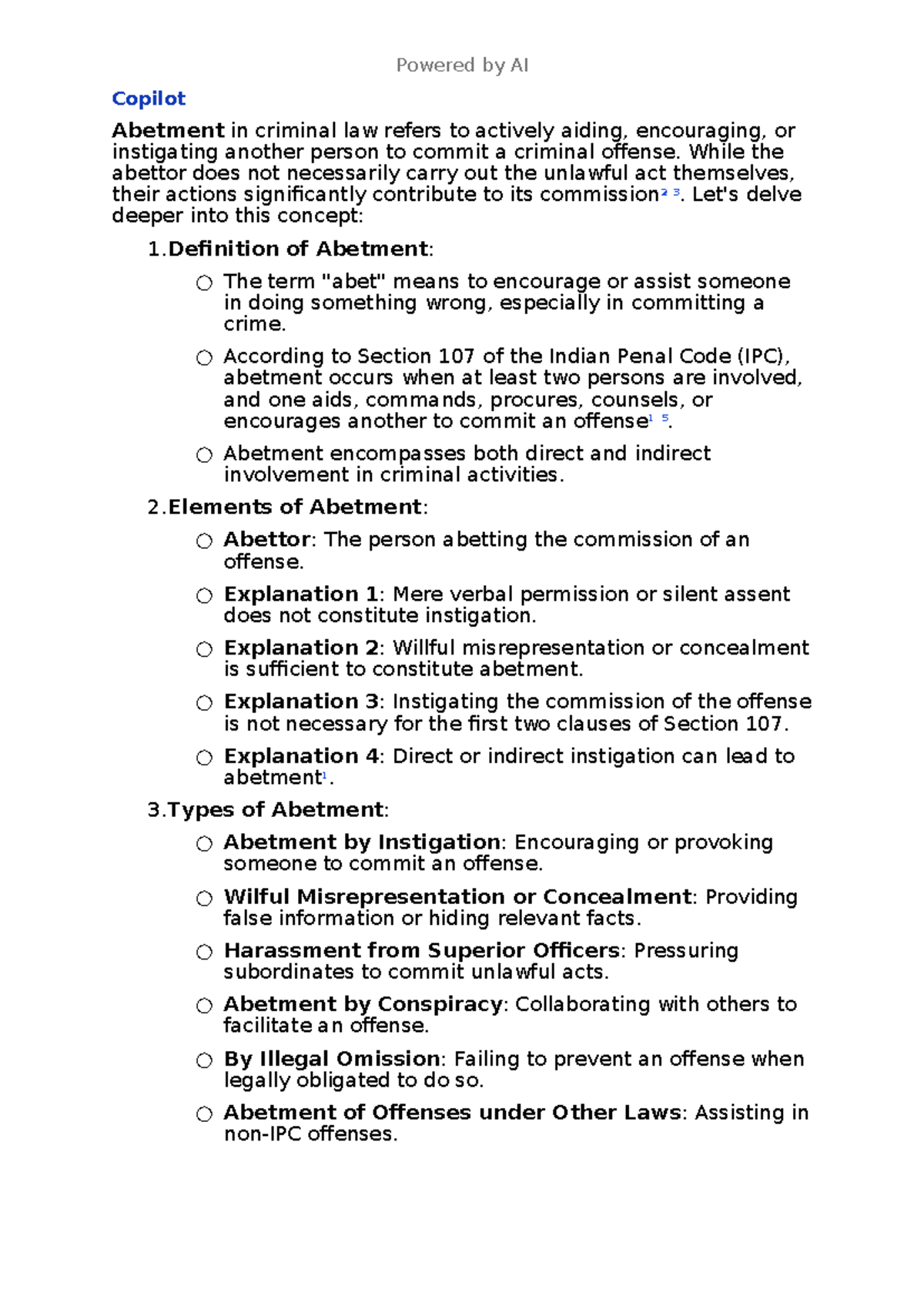 Criminal Law 101: Understanding Abetment and Its Elements - Studocu