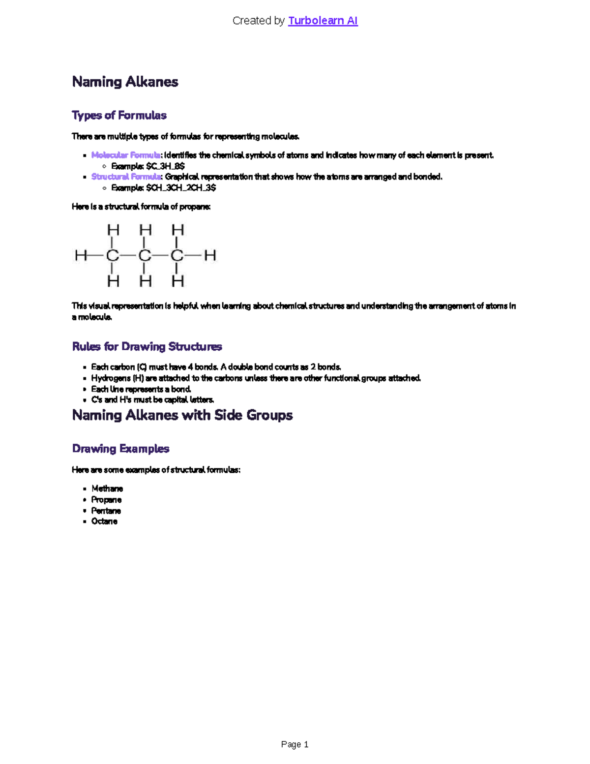 Organic Chemistry (CHEM101) Naming & Reactions Guide: Alkanes & Alkenes ...