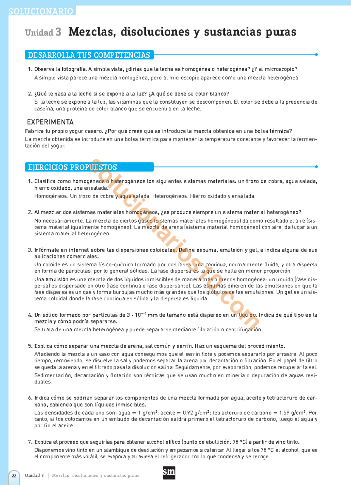 TEMA 3 Mezclas disoluciones y sustancias puras - 22 Unidad 3 Mezclas ...
