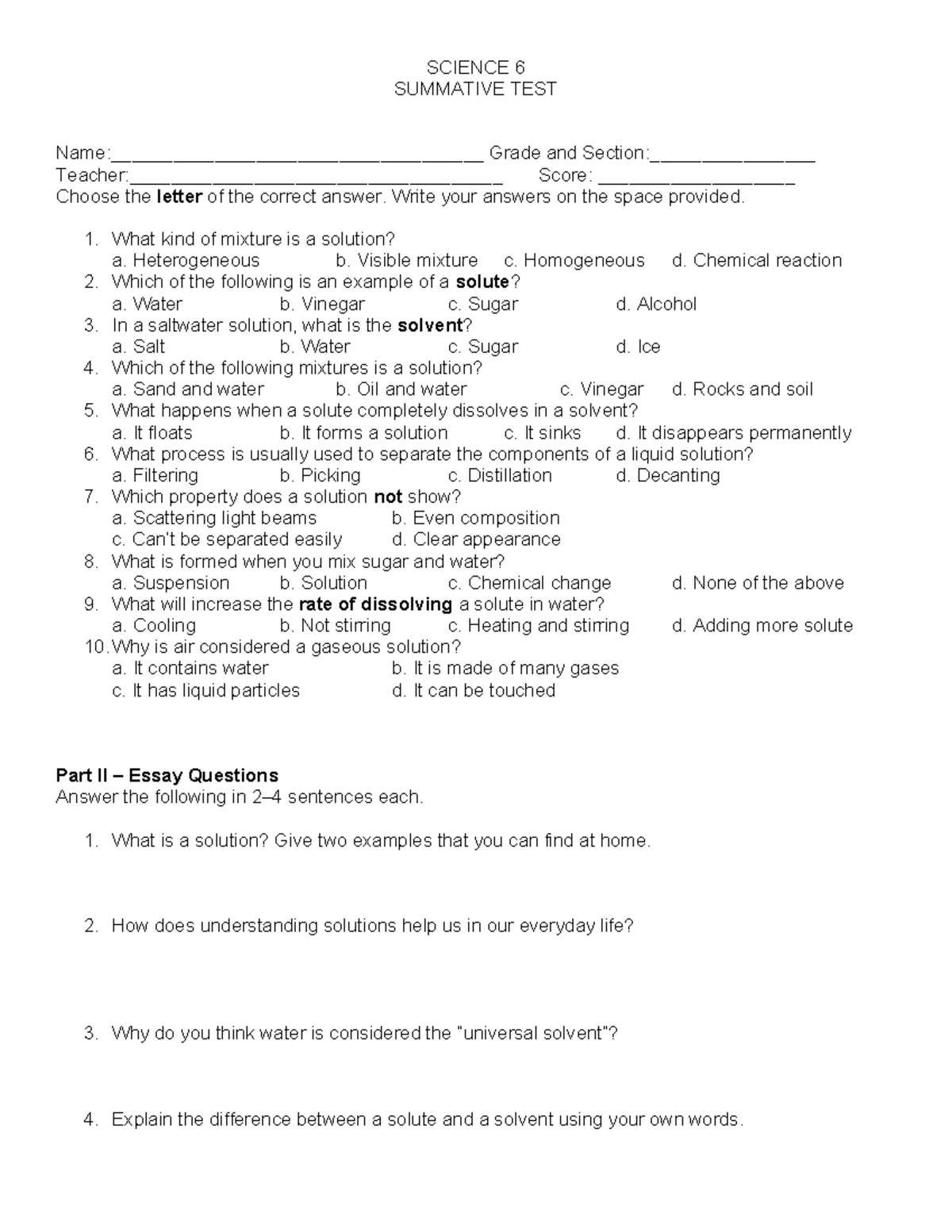 TLE 6 Summative Test: Google Forms and Online Survey Tools - Studocu