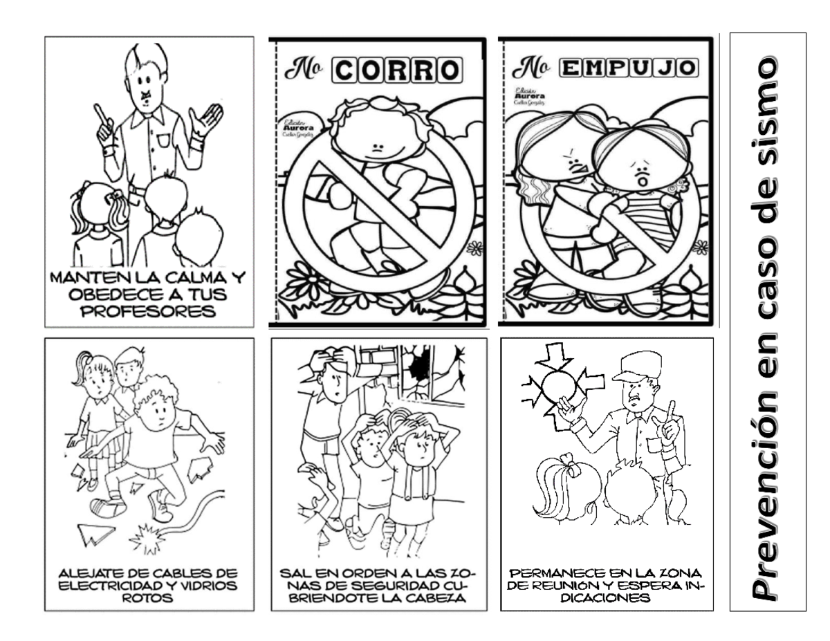 Prevencion DE Sismo PARA Colorear-convertido - No CORRO No EMPUJO ...