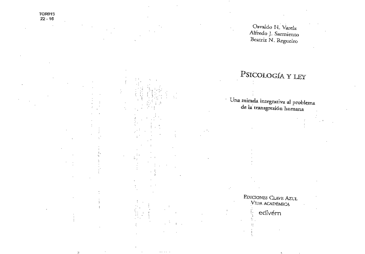 TOR015 22 16 Psicología y Ley: Análisis de la Transgresión Humana - Studocu