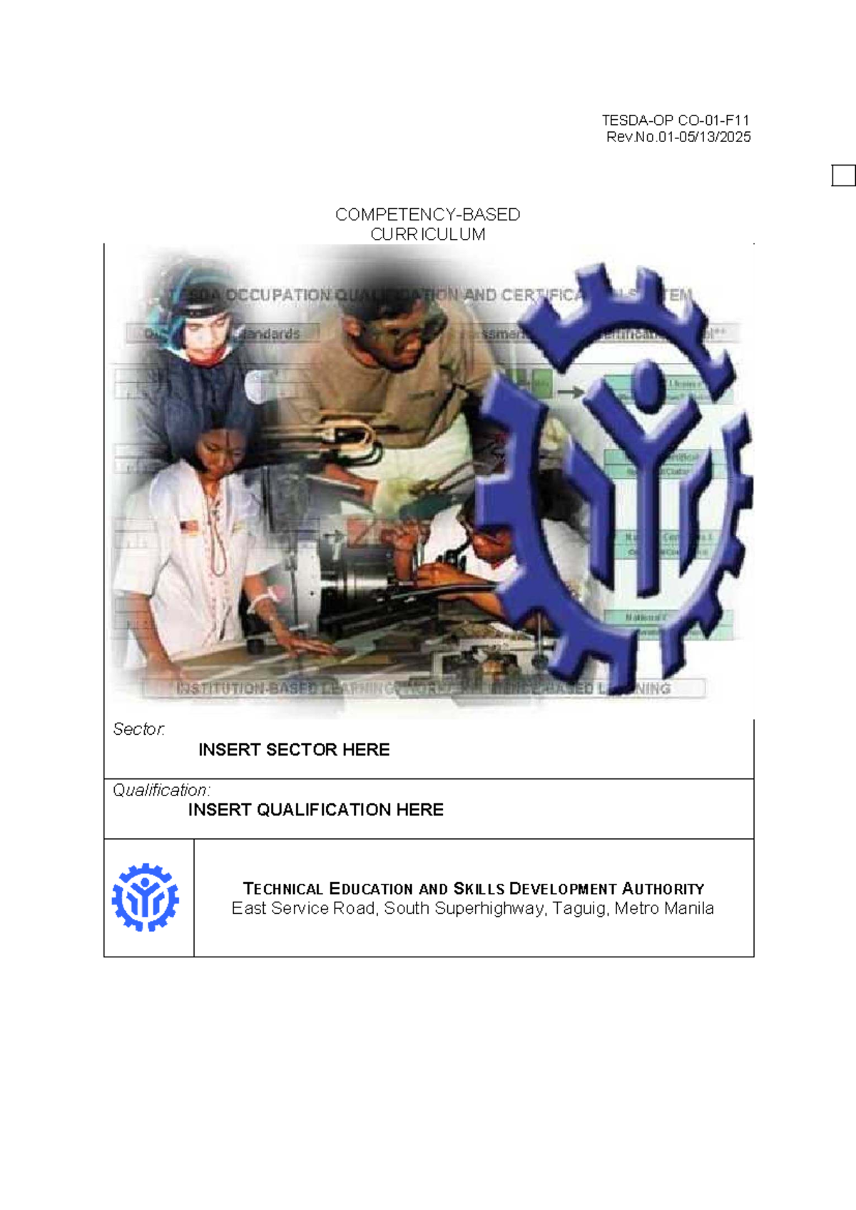 TESDA CO-01-F11(CBC) Course Design and Module Structure Guide - Studocu