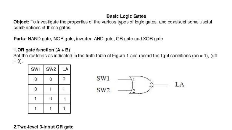 Project 1 - CS/IS 165: Exploring Basic Logic Gates - Studocu