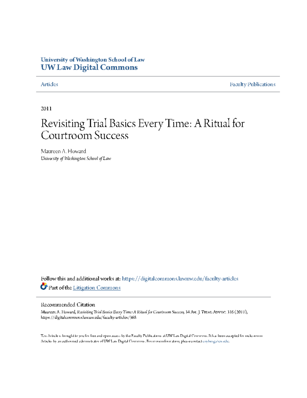 Revisiting Trial Basics Every Time: Courtroom Success Tips - Studocu