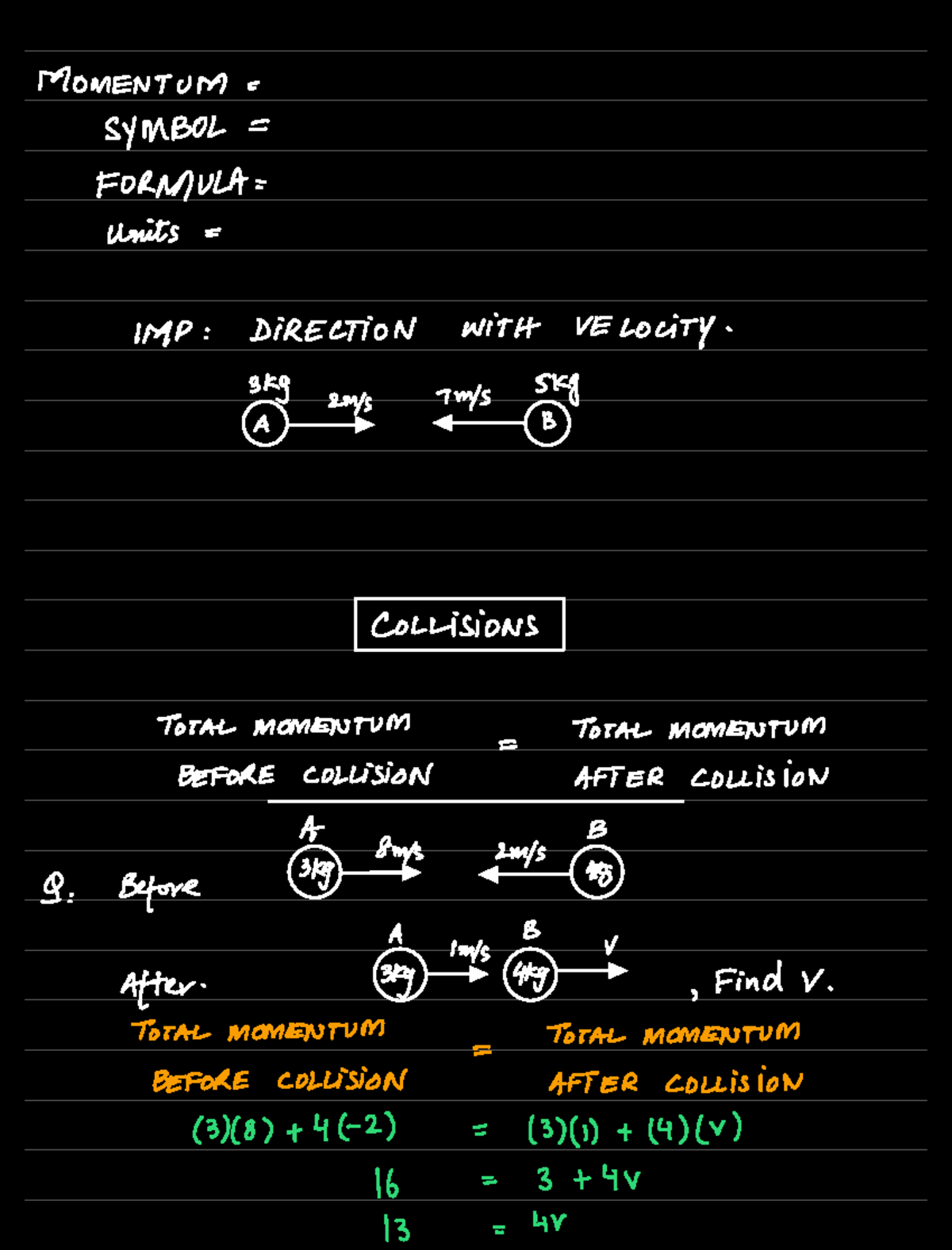M1 - Momentum and Collisions: Key Concepts and Calculations - Studocu