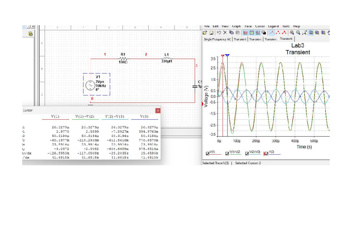 Lab3: Single Frequency AC Transient Analysis and Graphs - Studocu