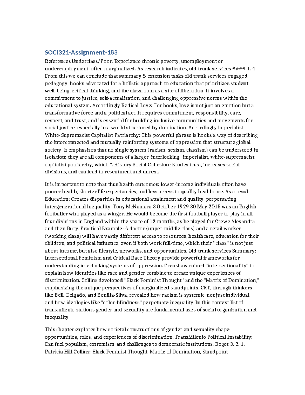 SOCI321: Understanding Intersectionality and Social Inequality - Studocu