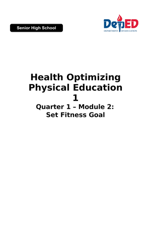 [Solved] Physical Activity Towards Health and Fitness I PATHFIT 1 - BS ...
