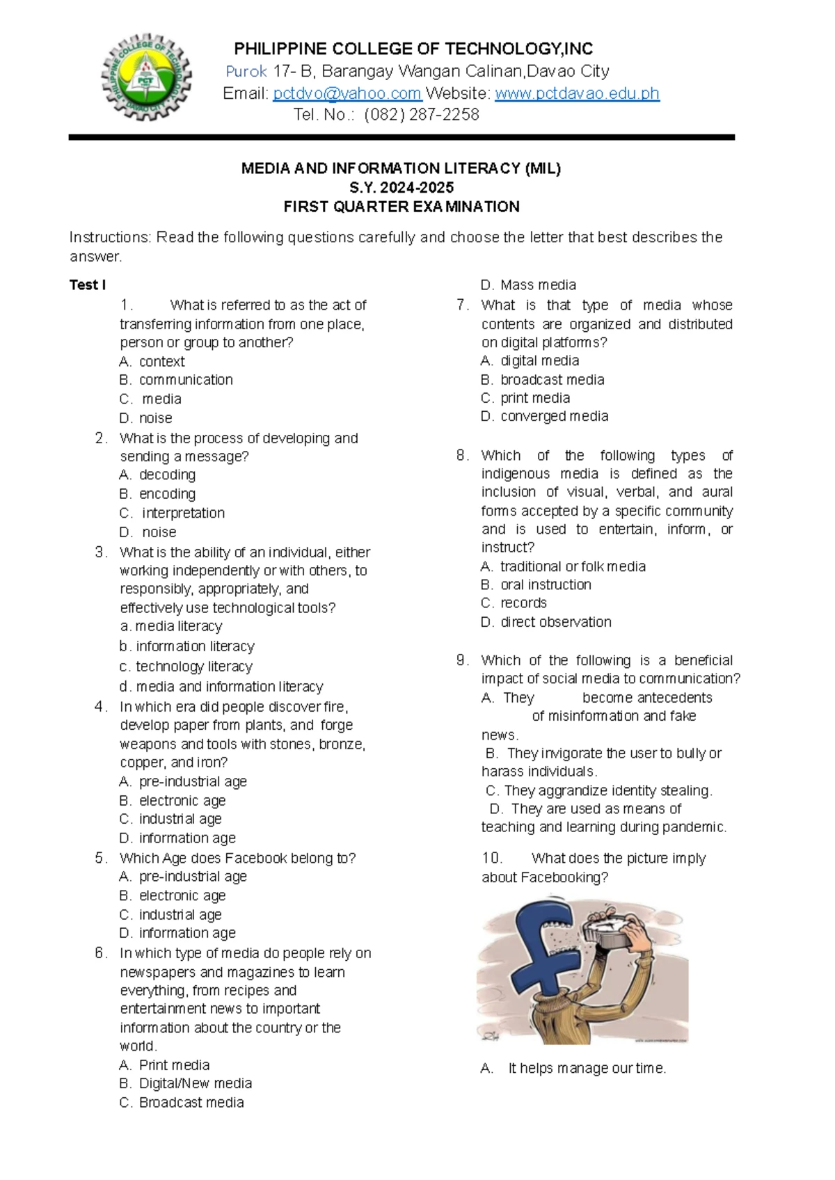 Filipino-TOS - Table of Specifications in Filipino. - Bayanihan Street ...