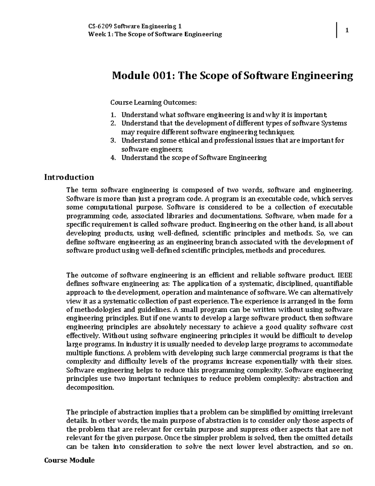 Module 001: Understanding Software Engineering Concepts - Studocu