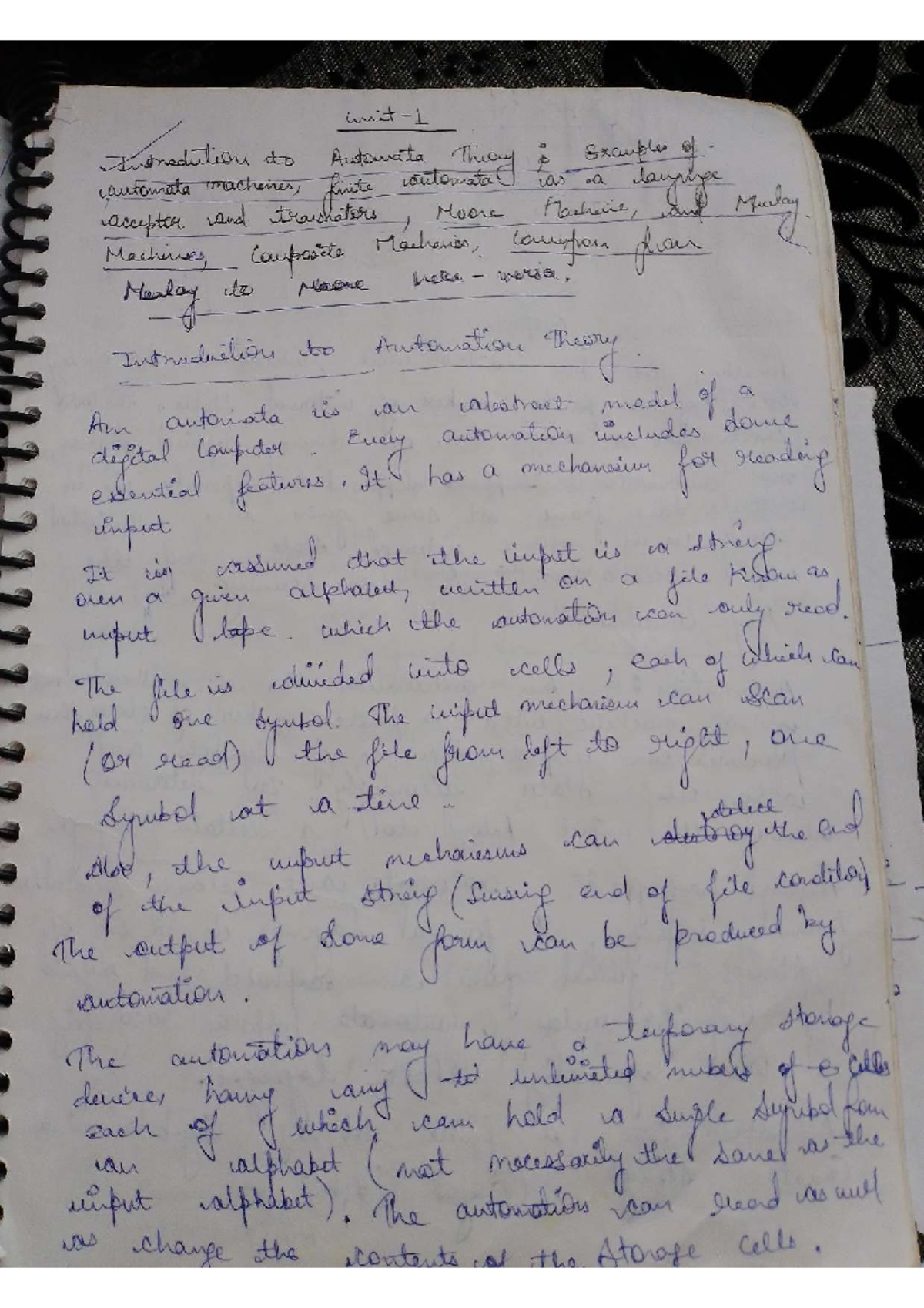 Unit 1: Introduction to Automata Theory - Key Concepts and Examples ...