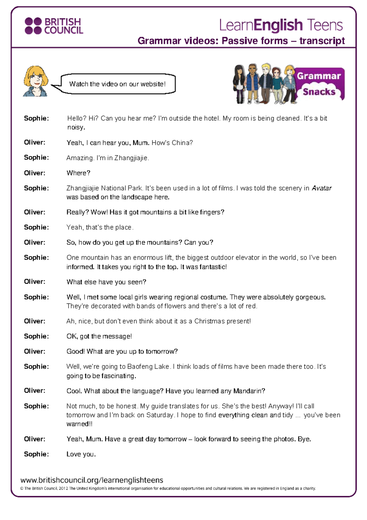 Grammar Videos: Passive Forms Transcript (Gs) - Studocu