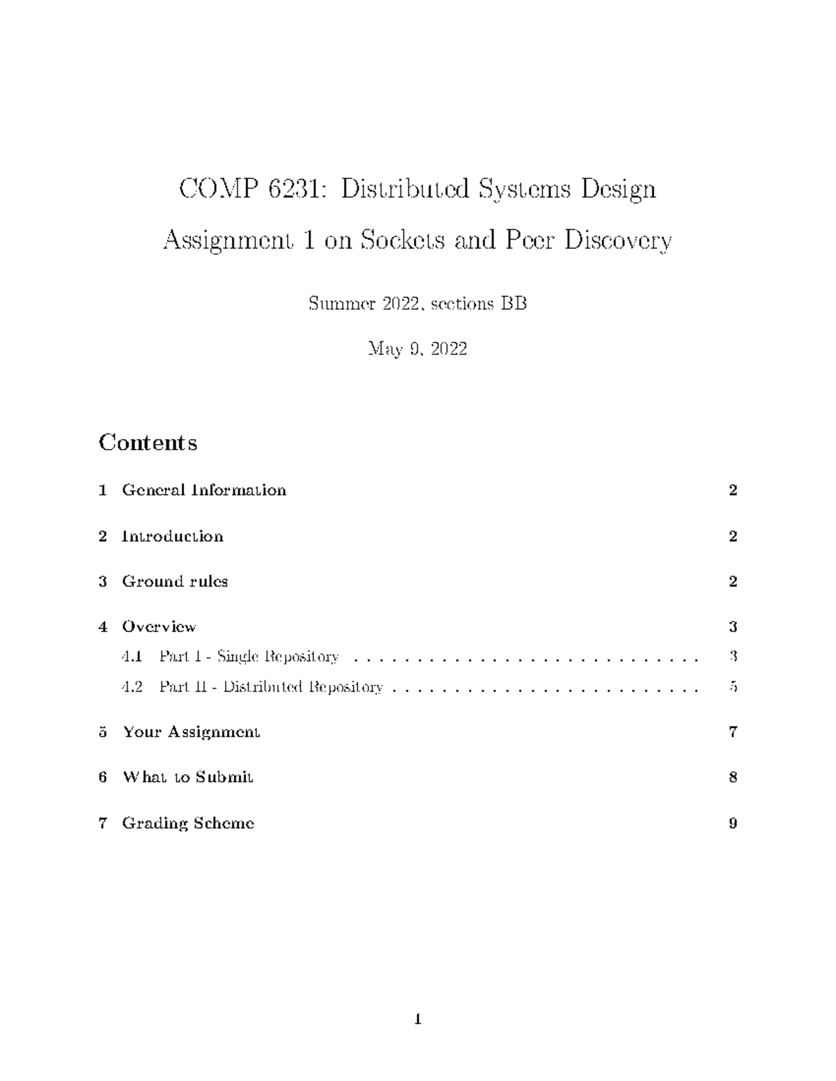 Comp6231.2022s.a01.assignment.i - COMP 6231: Distributed Systems Design Assignment 1 on So ckets ...