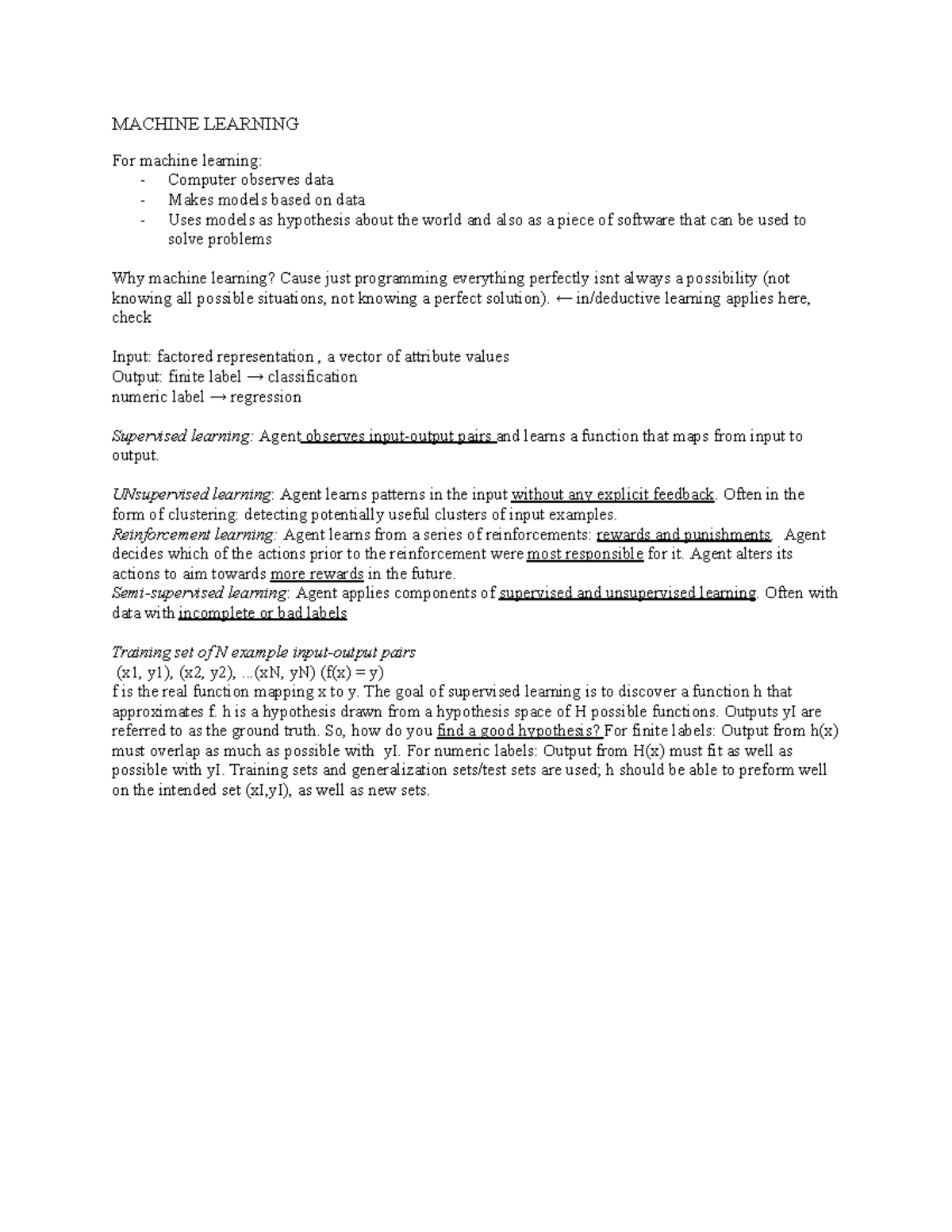 AI II - Final Exam Notes: Machine Learning & Robotics Insights ...