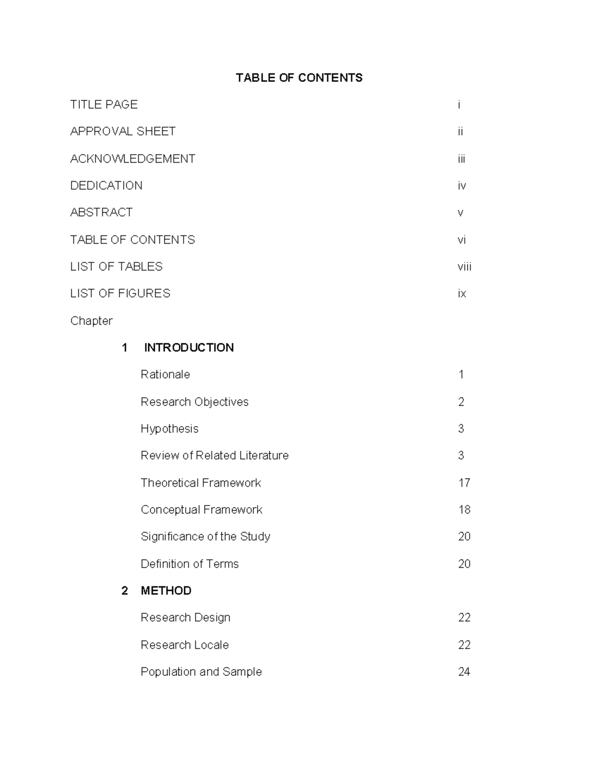 Table of Contents for Research Study on Student Attitudes in Math - Studocu