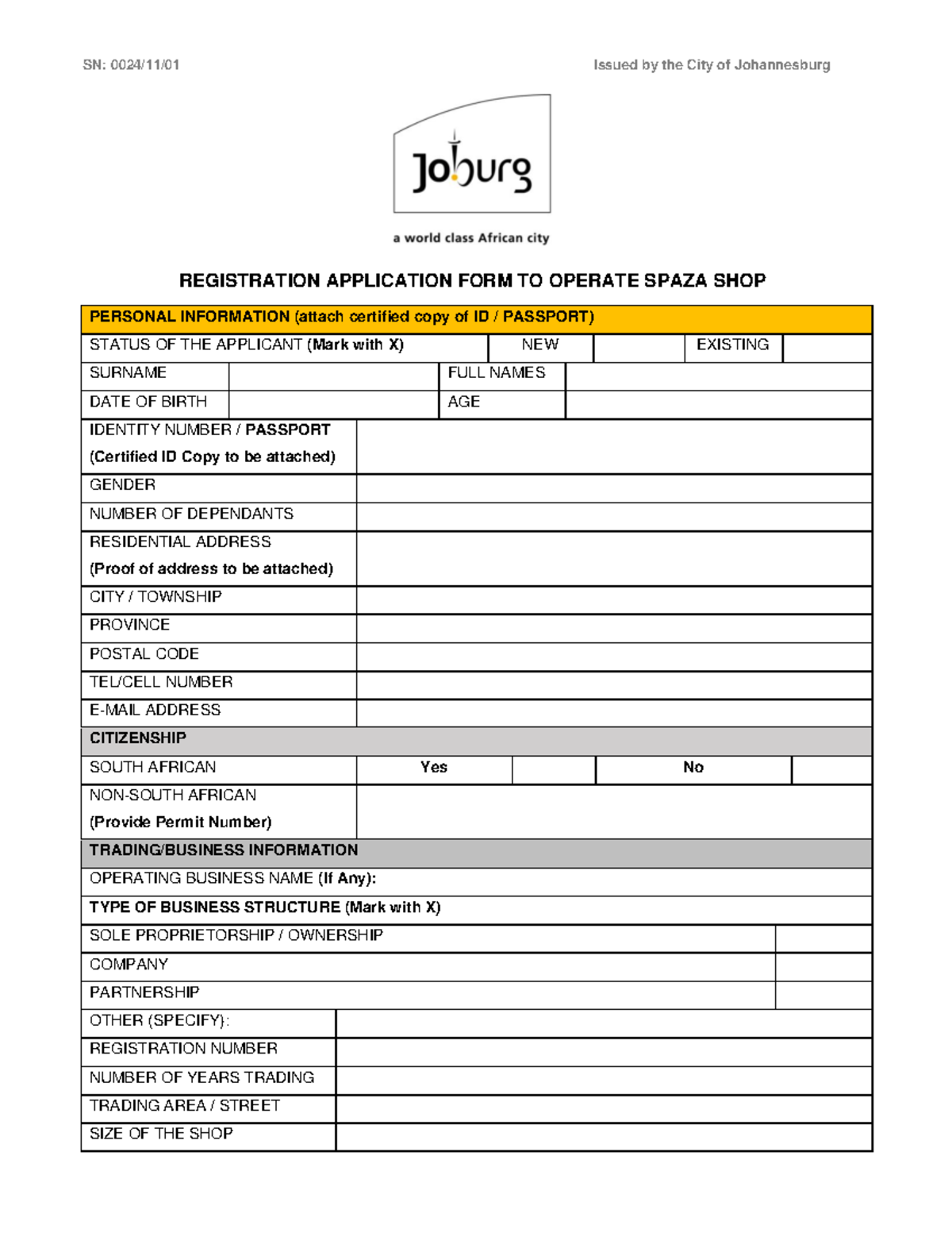 Co J Registration Application Form-Spaza Shops 2024 - REGISTRATION ...