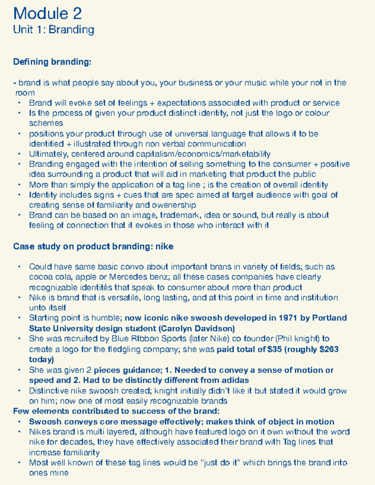 Module 2 Lecture Notes: Understanding Branding and Artist Identity ...