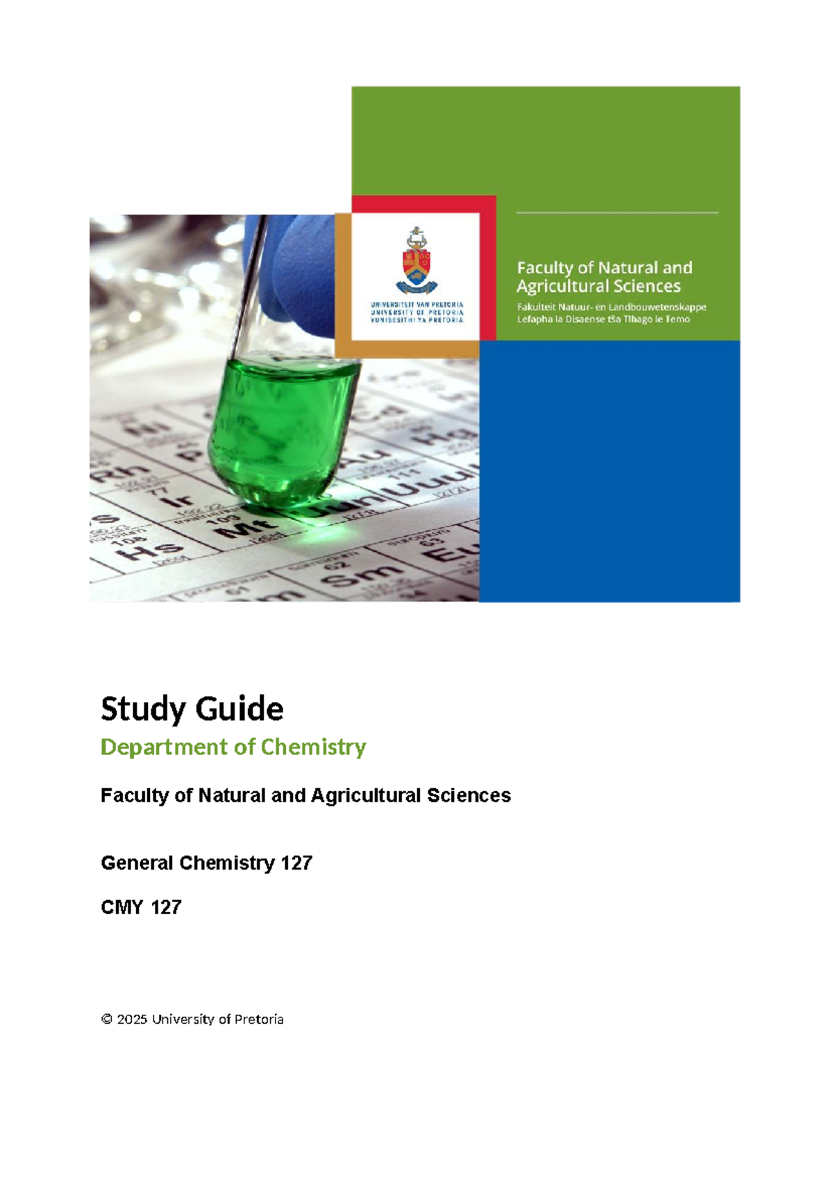 2025 CMY 127 General Chemistry Study Guide - Studocu
