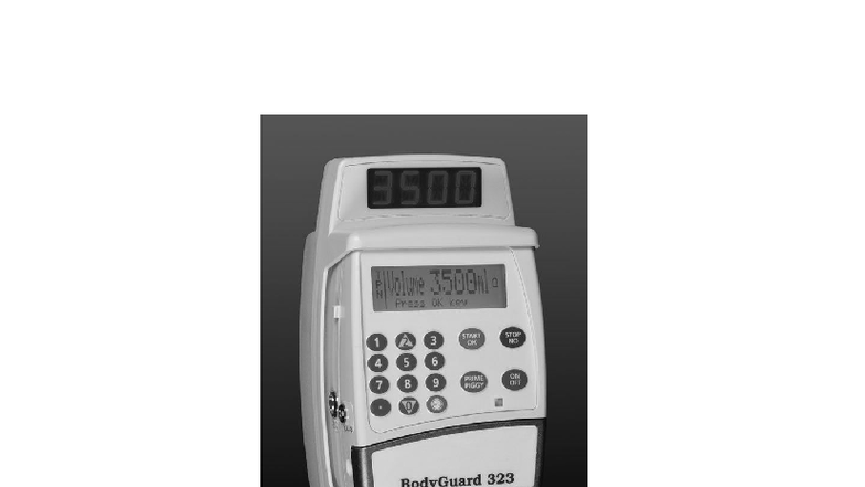 BodyGuard 323 Infusion Pump System Operator Manual (March 2009) - Studocu