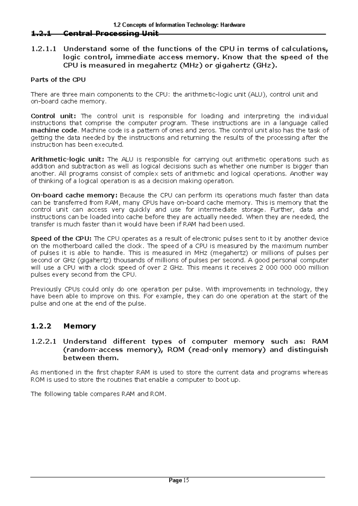 5c Computer Hardware: Understanding CPU, Memory & Storage Devices - Studocu