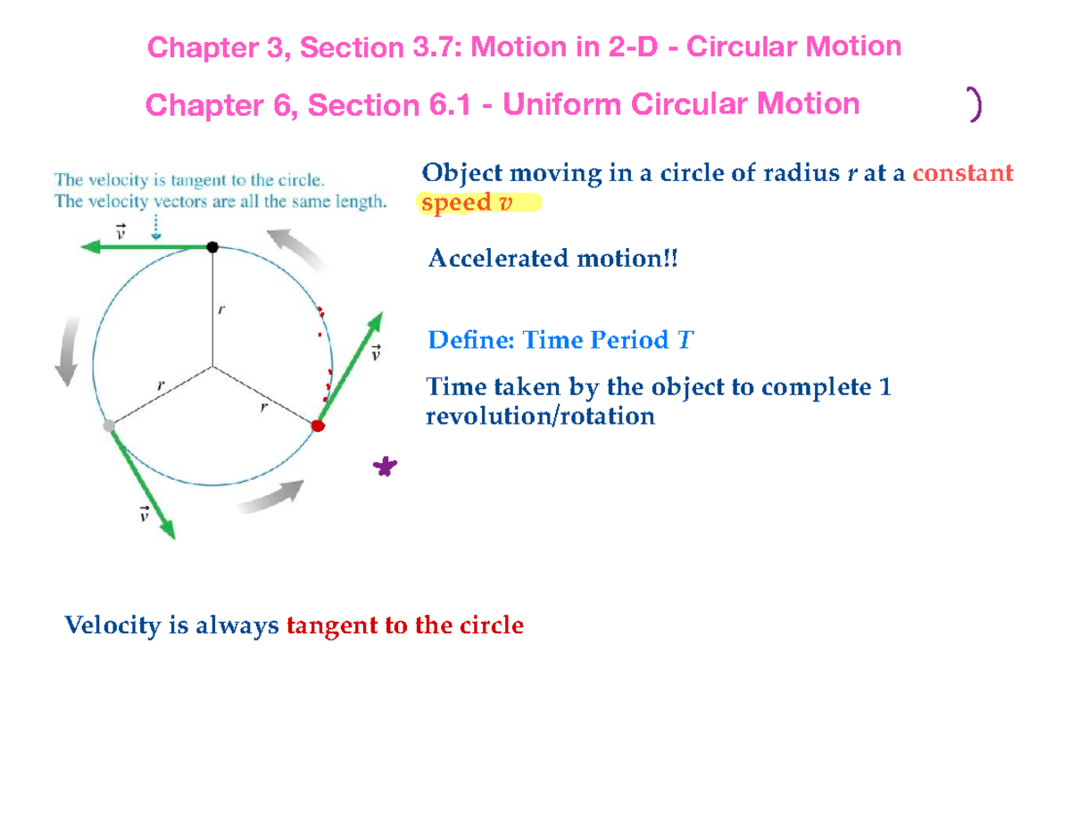 Physics II Lecture Notes: Newton's Laws & Circular Motion Concepts ...