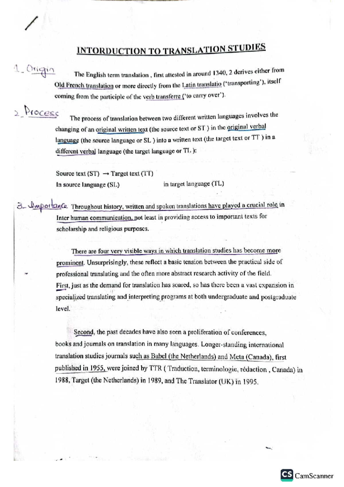 Introduction to Translation Studies (Course Code: TS101) - Studocu
