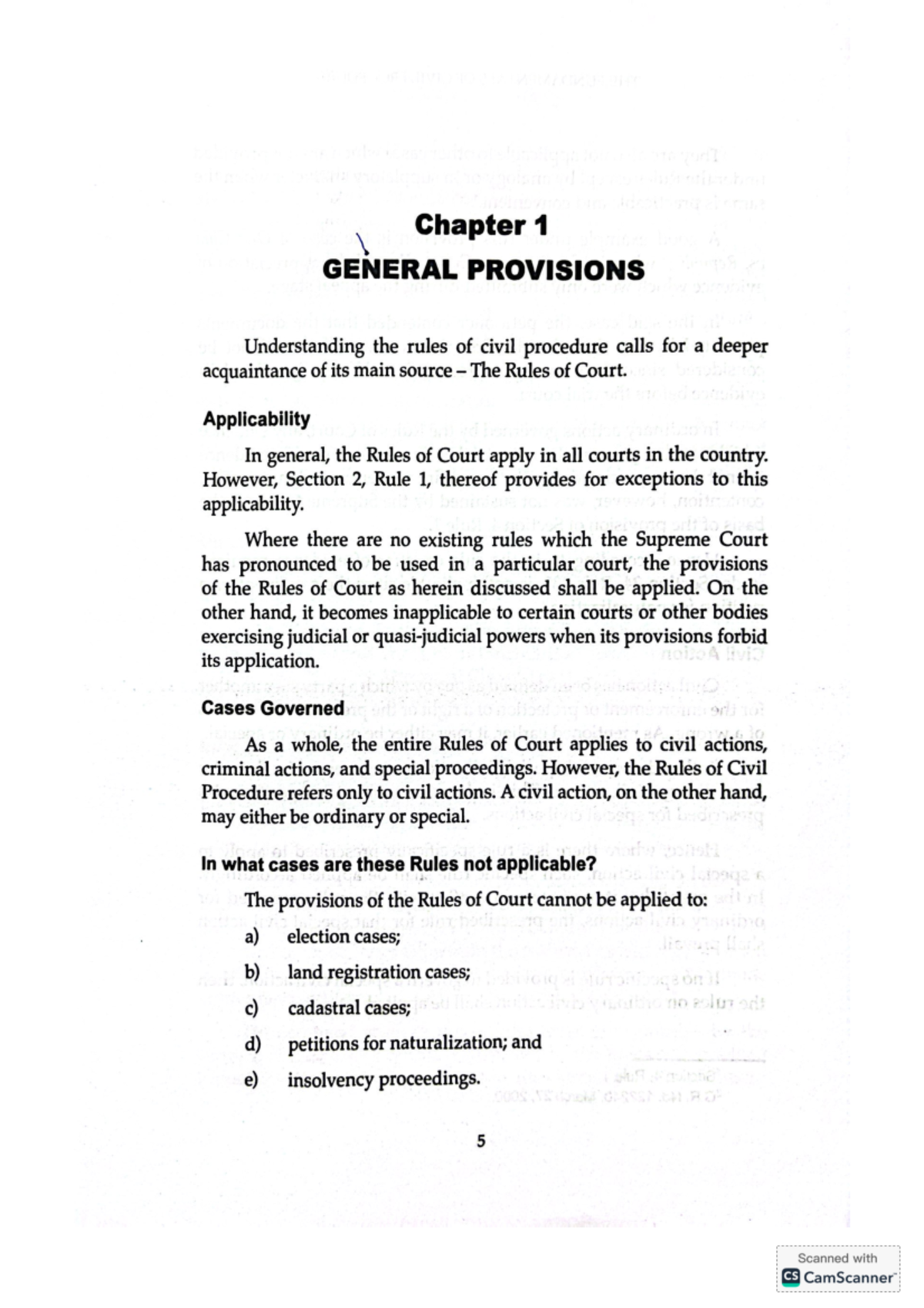 Chapter 1: General Provisions of Civil Procedure (CIVPRO 101) - Studocu