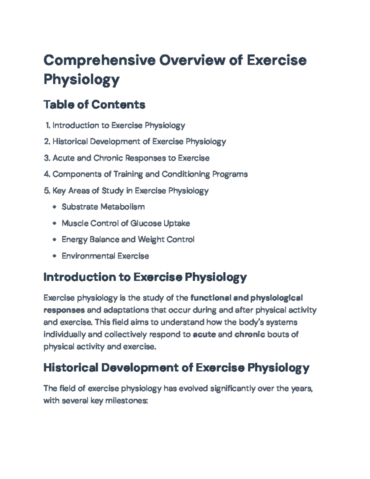 Exercise Physiology Overview: Key Concepts and Training Insights ...